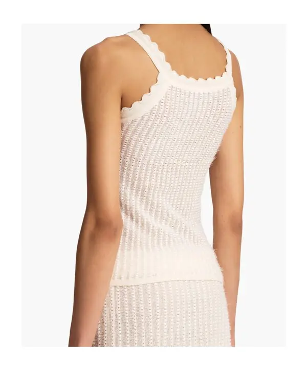 Khaite Ennio Scalloped Edge Knitted Tank - White
