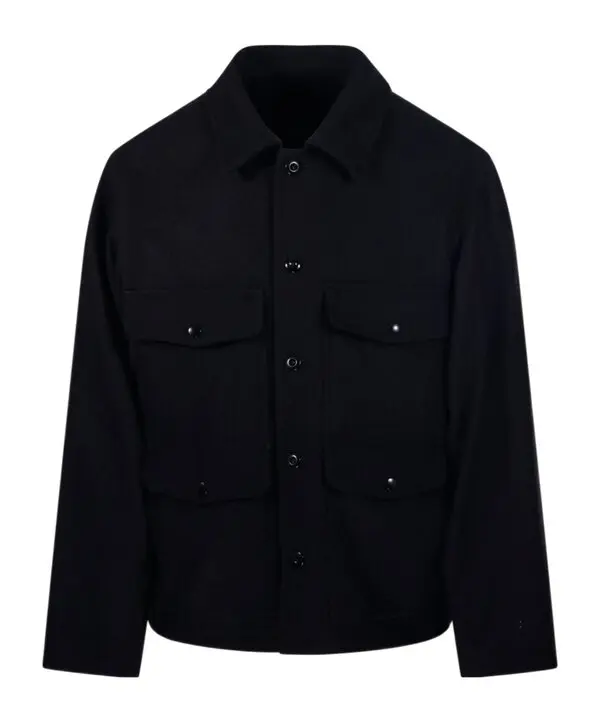 LEMAIRE Patch-pocket Long-sleeved Shirt Jacket - Black