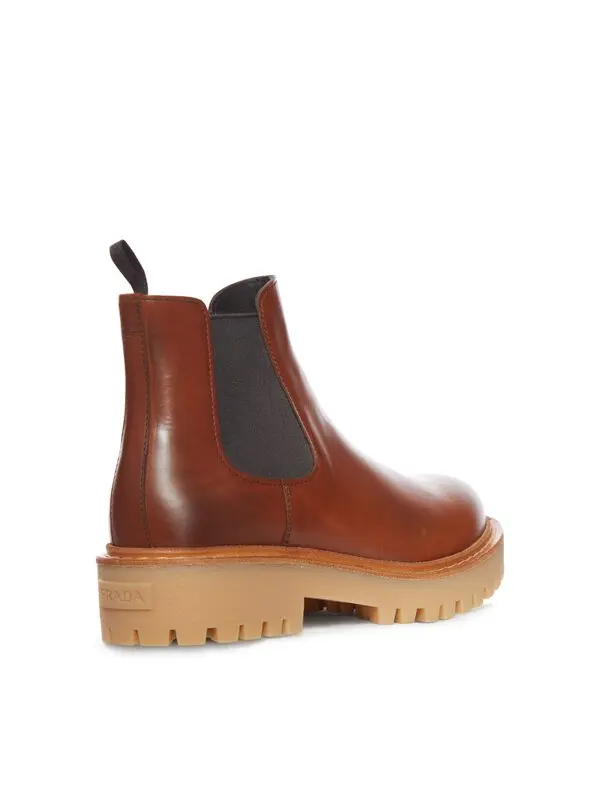 Prada Slip-on Chelsea Boots - Cognac
