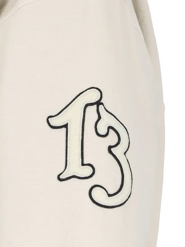 Prada Button-up Bomber Jacket With Embroidered Detailing - Ivory