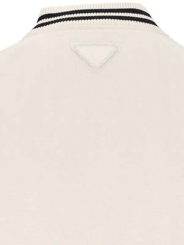 Prada Button-up Bomber Jacket With Embroidered Detailing - Ivory