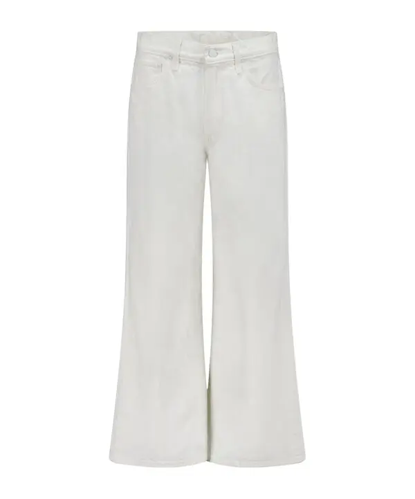 MOTHER The Ditcher Roller Wide-leg Cotton Jeans - White