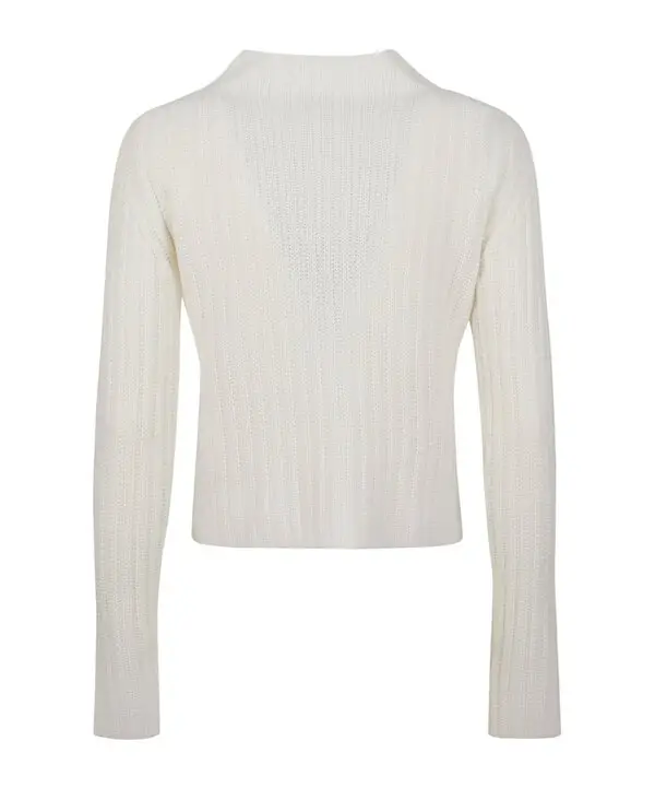 Max Mara Ribbed Knit Jumper With High Collar