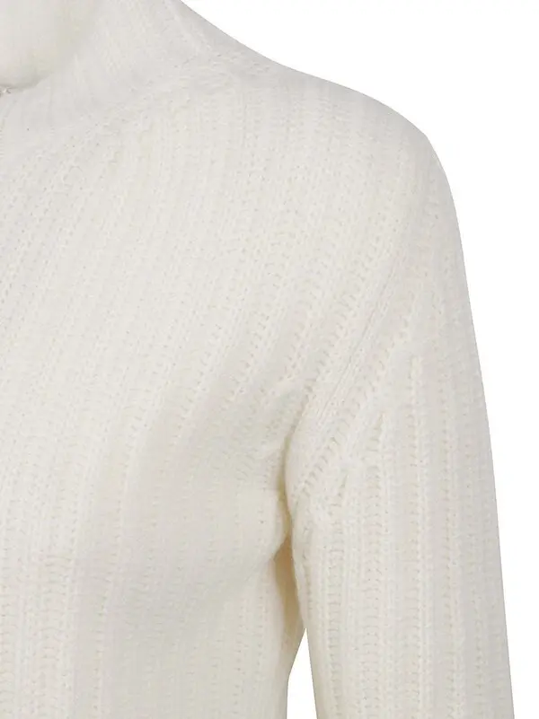 Max Mara Ribbed Knit Jumper With High Collar
