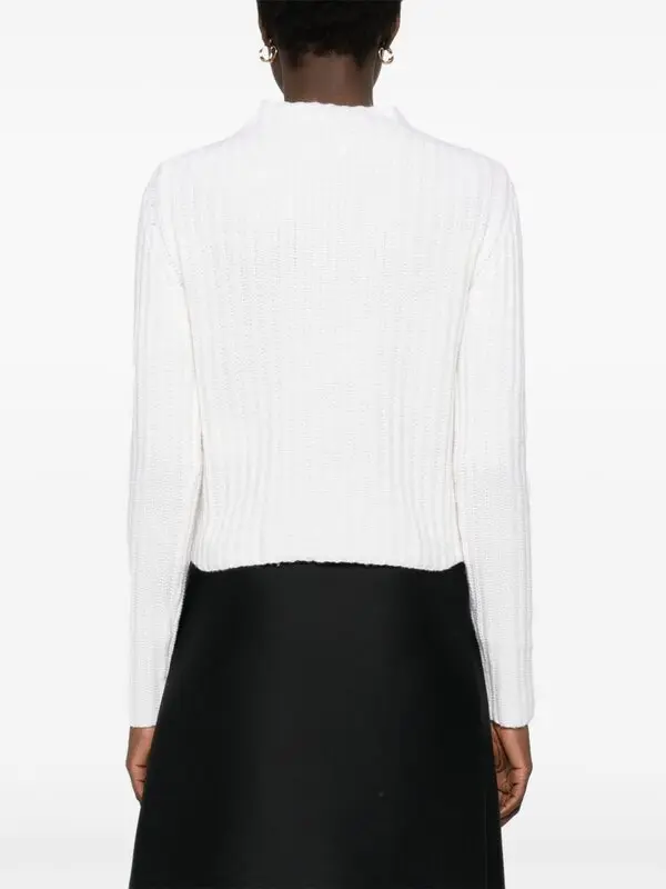 Max Mara Ribbed Knit Jumper With High Collar