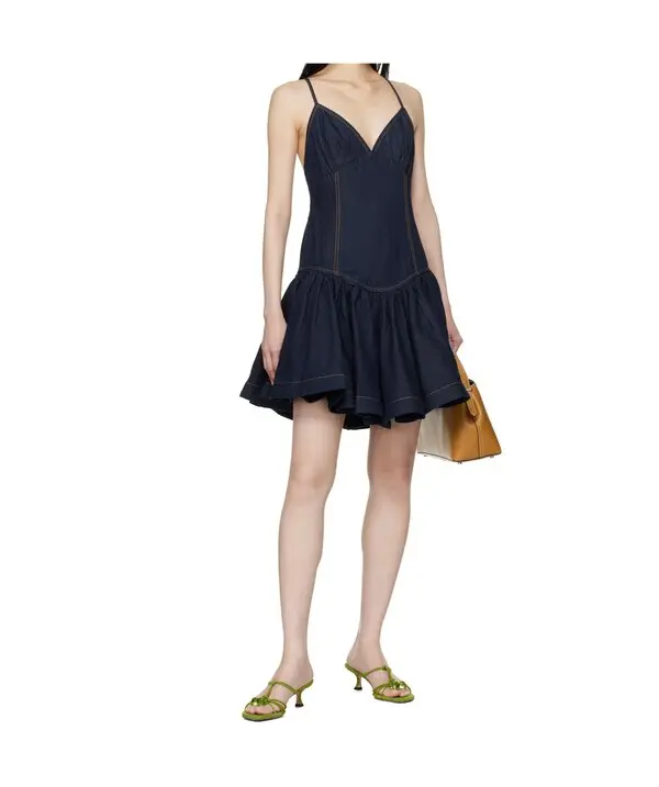 Zimmermann V-neck Denim Mini Dress