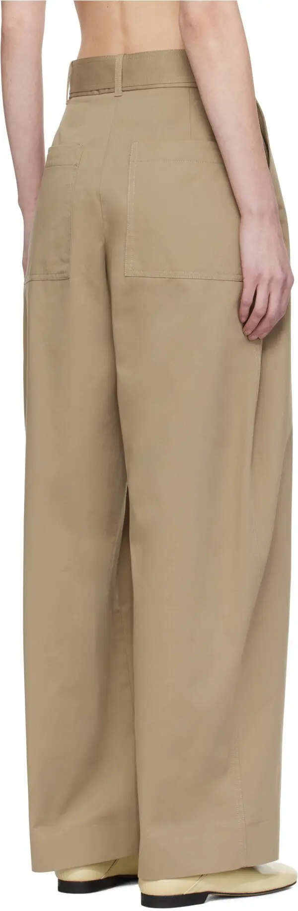 Studio Nicholson High Waisted Tailored Trousers - Nude
