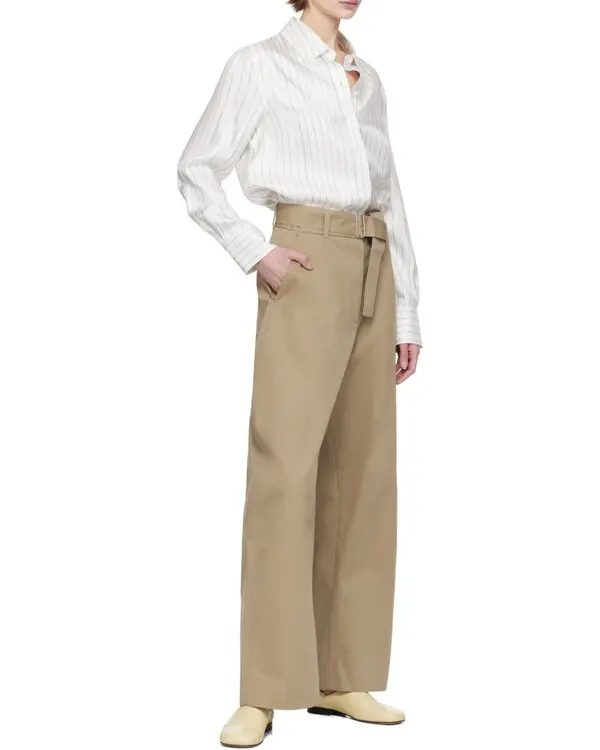 Studio Nicholson High Waisted Tailored Trousers - Nude