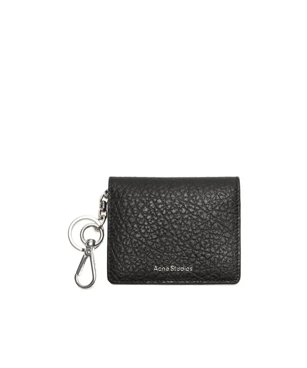 Acne Studios Logo Detailed Bi-fold Card Case - Black