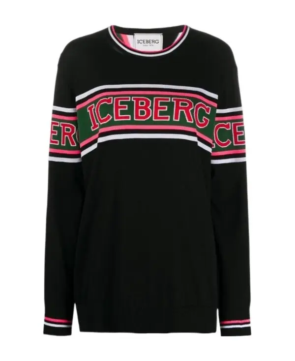 Iceberg Patterned Long Sleeve Sweater