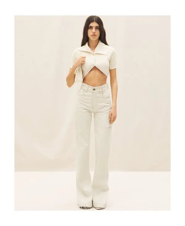 Jacquemus Cropped Chenille Knit Cardigan