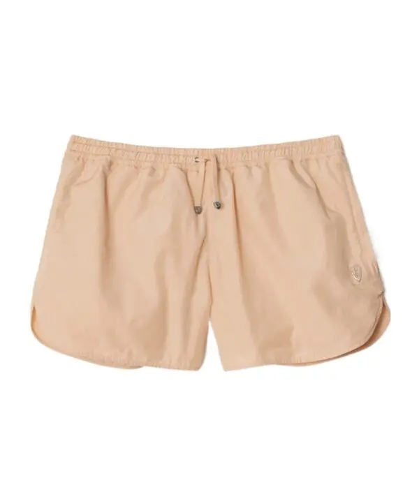 Burberry Logo Plaque Elasticated Waistband Shorts - Nude