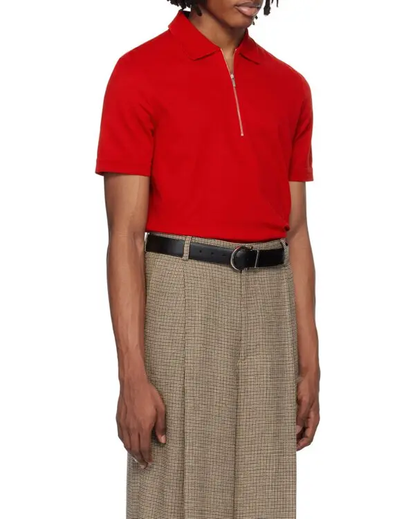 FERRAGAMO Zip Collar Polo Shirt