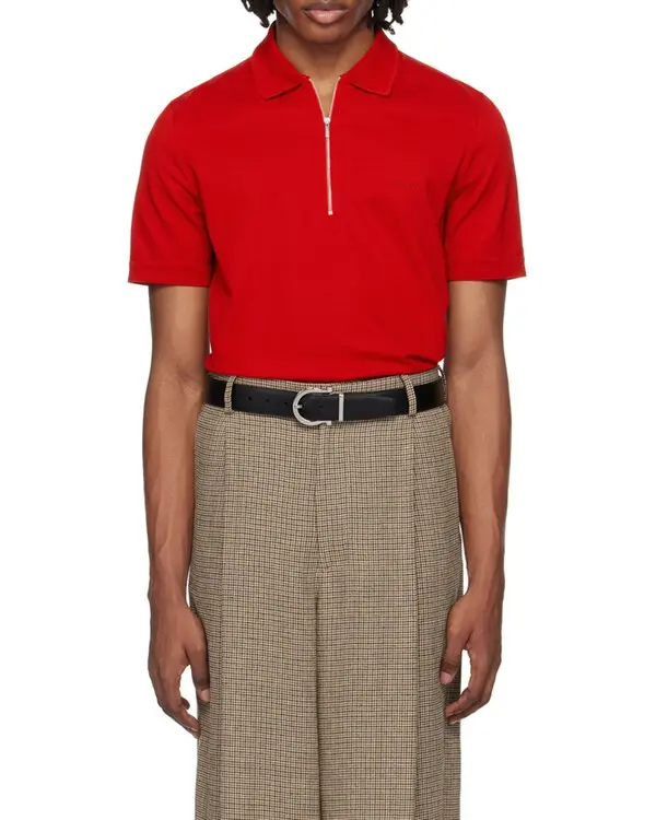 FERRAGAMO Zip Collar Polo Shirt