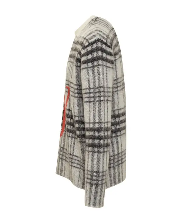 J.W.ANDERSON Jw Anderson Logo Intarsia-knit Checked Jumper