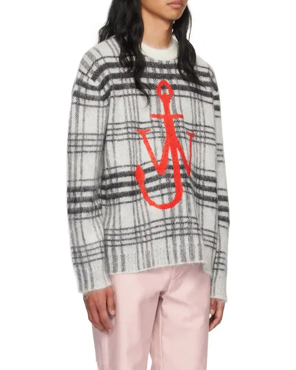 J.W.ANDERSON Jw Anderson Logo Intarsia-knit Checked Jumper
