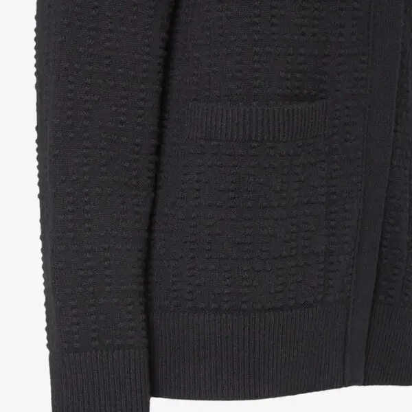 Fendi Oversized V-neck Wool & Cashmere Cardigan With Ff Motif