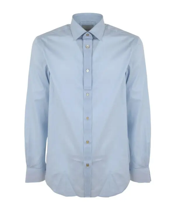Paul Smith Striped Curved Hem Shirt - Blue
