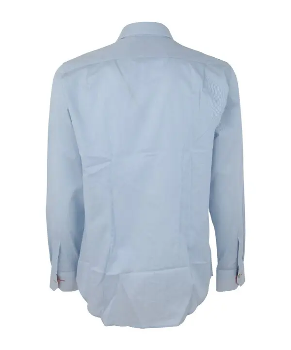 Paul Smith Striped Curved Hem Shirt - Blue