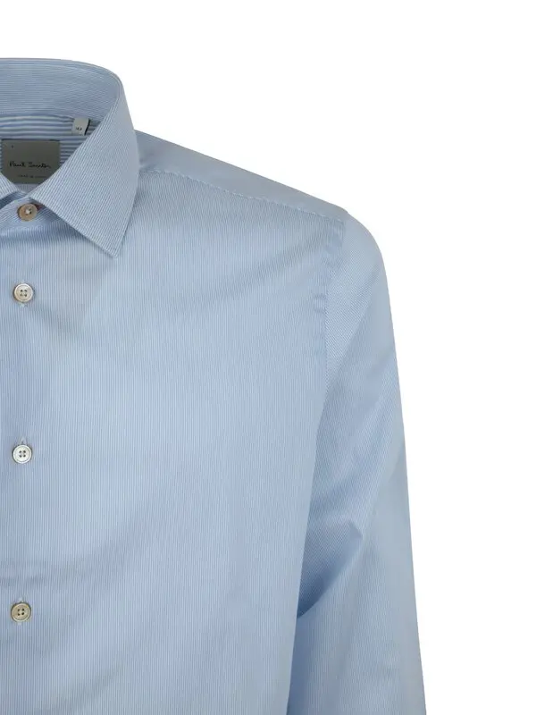 Paul Smith Striped Curved Hem Shirt - Blue
