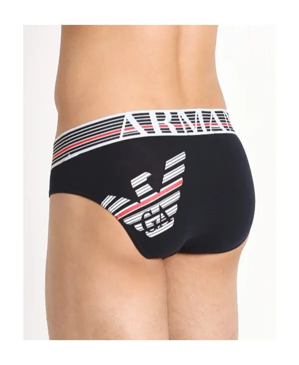 Emporio Armani Logo Detail Panties - Black