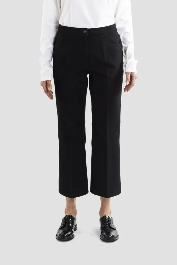 JIL SANDER Flared Cropped Tailored Trousers - Black