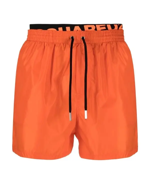 Dsquared2 Double Logo-waist Swim Shorts - Orange