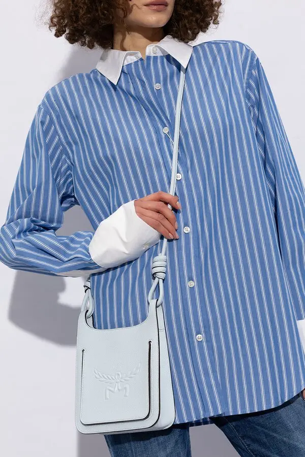 Mcm Himmel Shoulder Bag With Knotted Details - White