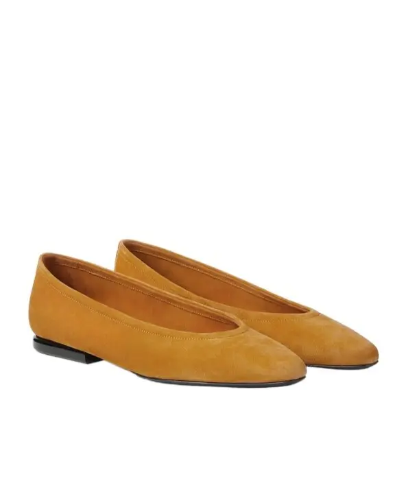 Loro Piana Primula Round Toe Slip-on Flats - Persimmon