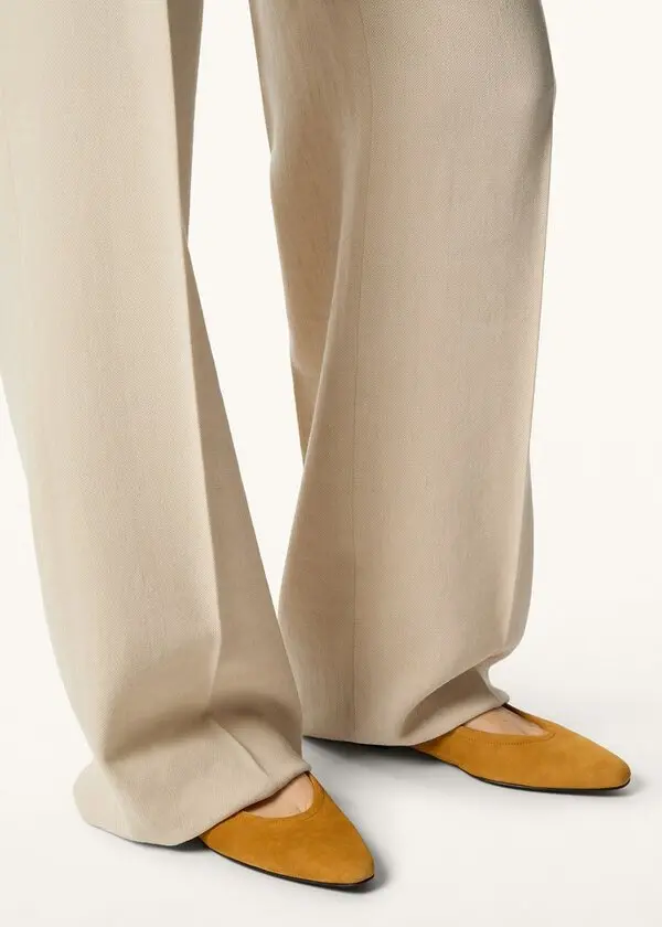 Loro Piana Primula Round Toe Slip-on Flats - Persimmon