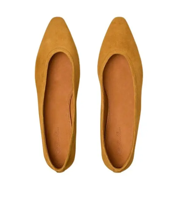 Loro Piana Primula Round Toe Slip-on Flats - Persimmon