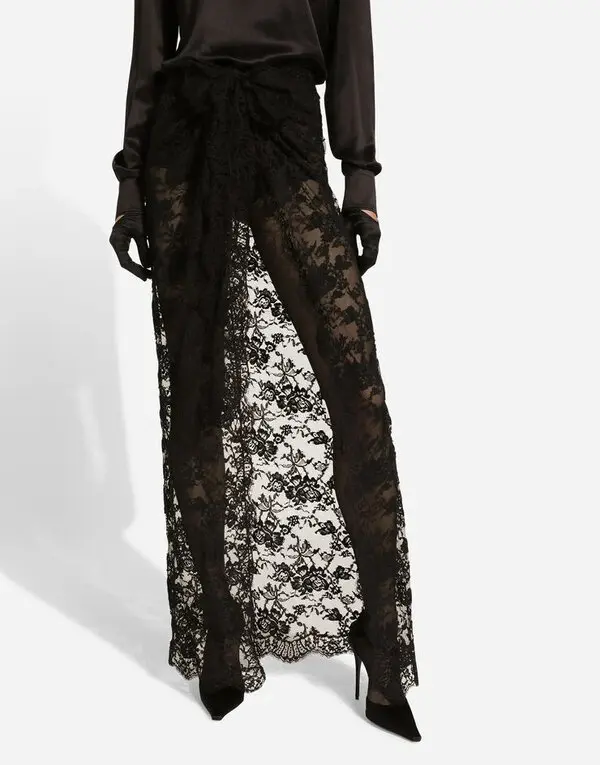 Dolce & Gabbana Chantilly Lace Midi Skirt
