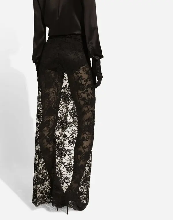 Dolce & Gabbana Chantilly Lace Midi Skirt