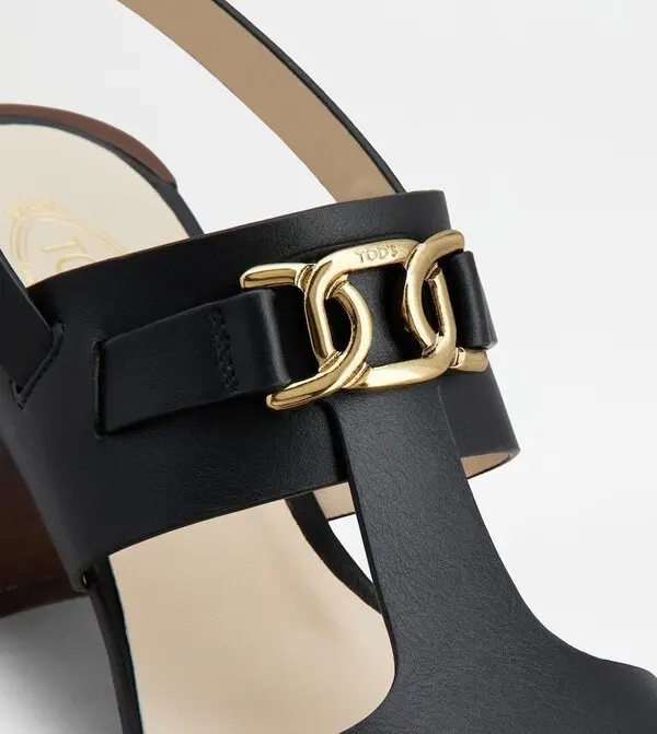 TOD'S Kate Logo Plaque High Heel Sandals