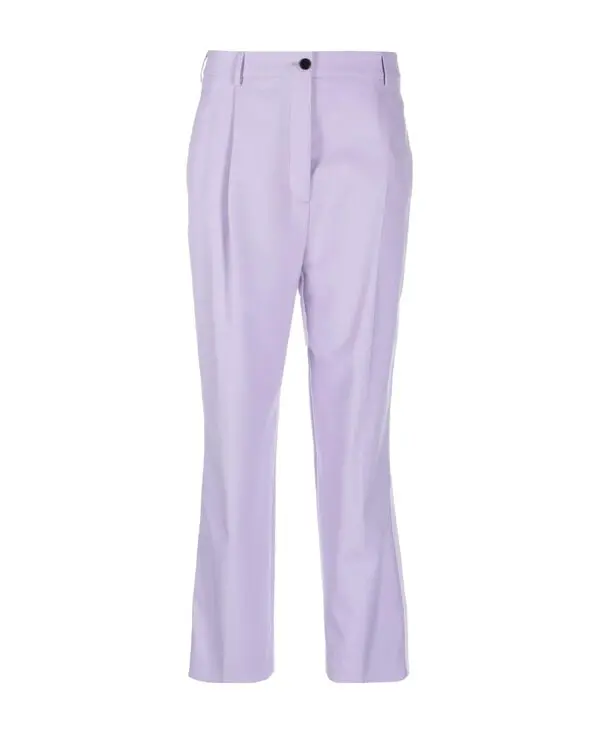 Karl Lagerfeld Cropped High-waisted Trousers - Purple