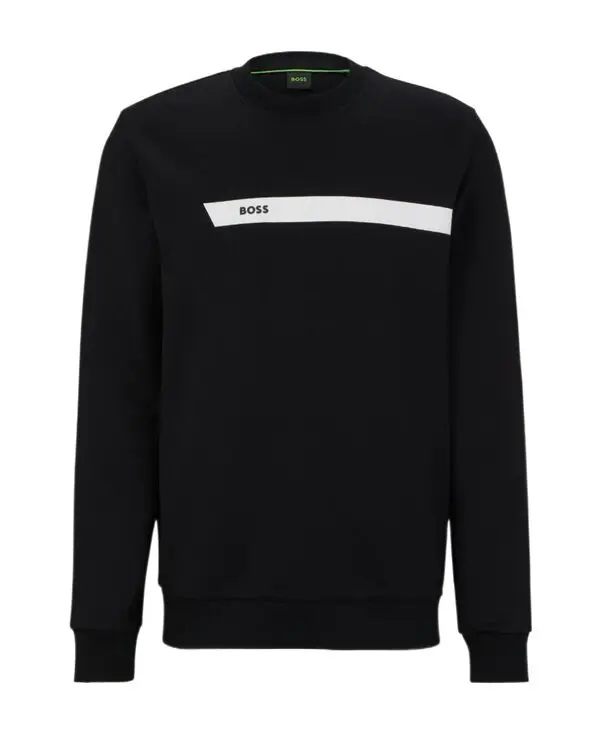 Hugo Boss Graphic Logo Striped Sweatshirt - Black