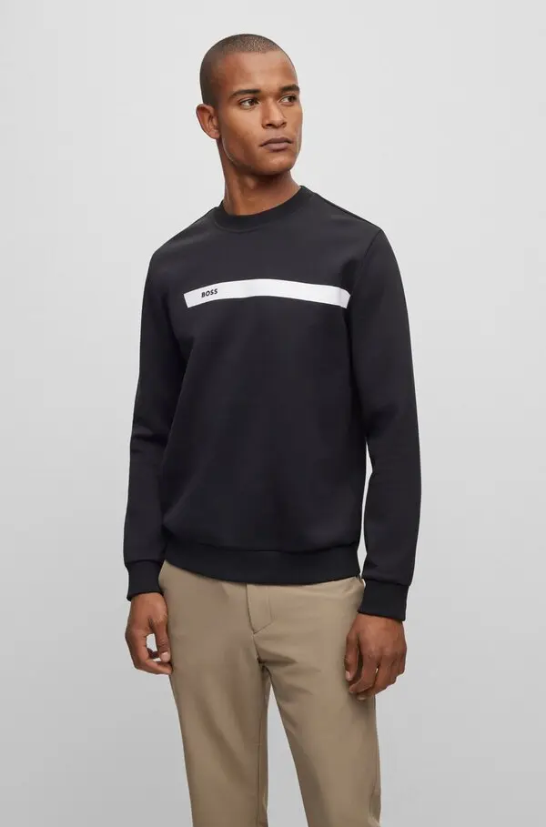 Hugo Boss Graphic Logo Striped Sweatshirt