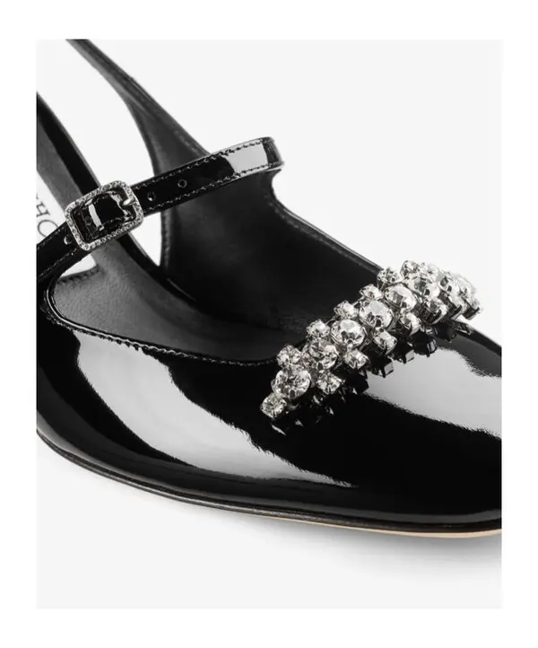 JIMMY CHOO Belinda Embellished Pointed Toe Slingback Pumps - Black