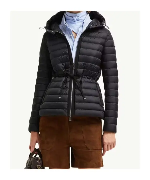 Moncler Raie Belted Hooded Down Jacket
