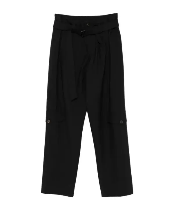 Brunello Cucinelli Belted Cargo Pants With Snap Flap Pockets - Black