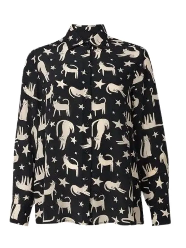Max Mara Tabella All-over Patterned Blouse - Black