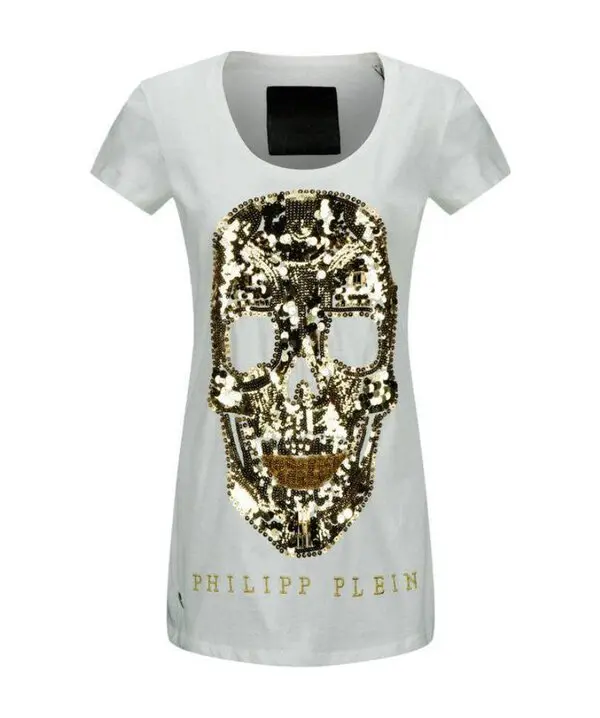 Philipp Plein Skull Pattern T-shirt - Gray