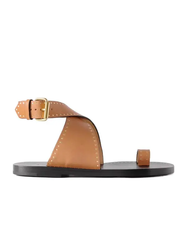 Isabel Marant Étoile Jools Studded Flat Sandals - Brown