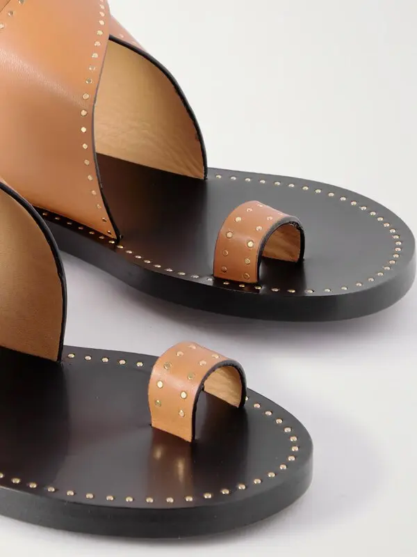 Isabel Marant Étoile Jools Studded Flat Sandals - Brown