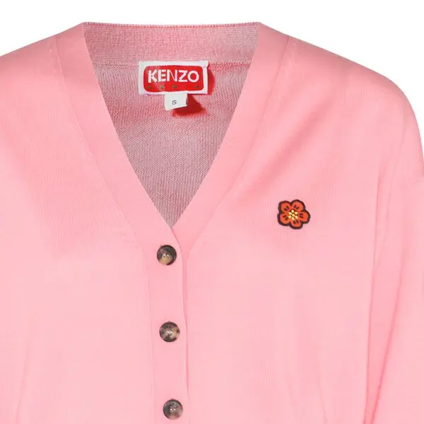 Kenzo Boke Flower Wool Cardigan - Pink