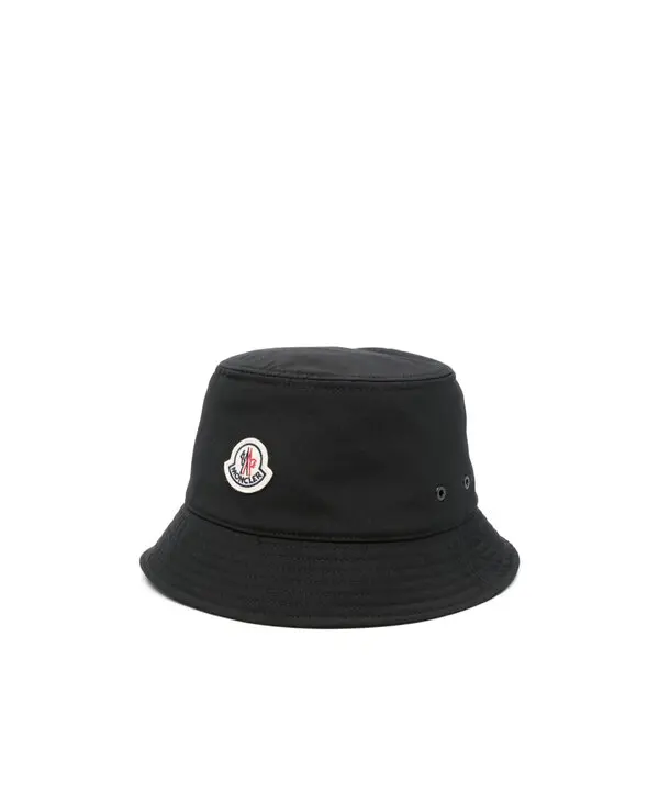 Moncler Cotton Blend Bucket Hat - Black
