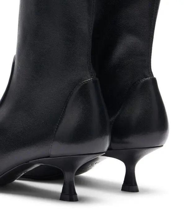 STUART WEITZMAN Pointed Toe Sculptural Heel Boots - Black