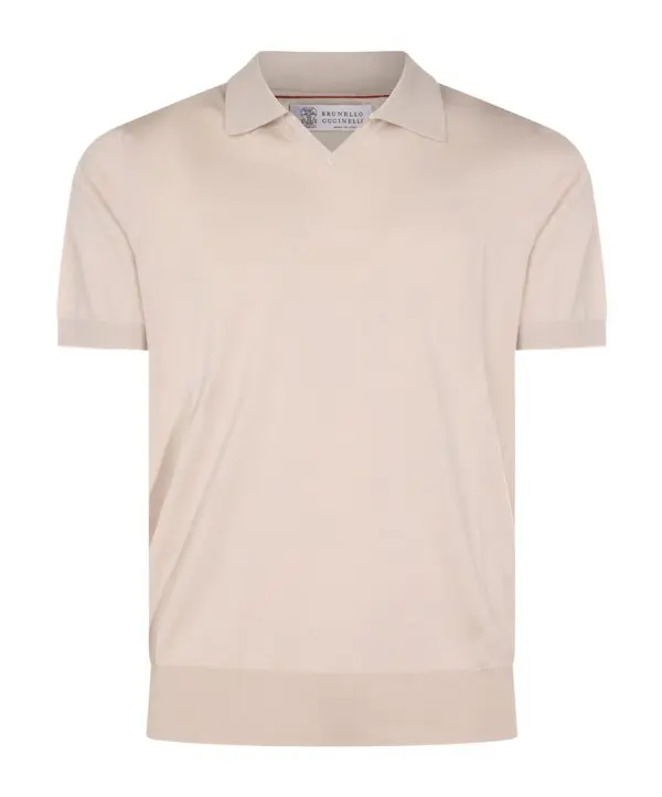 Brunello Cucinelli Short Sleeved Ribbed Polo Shirt - No