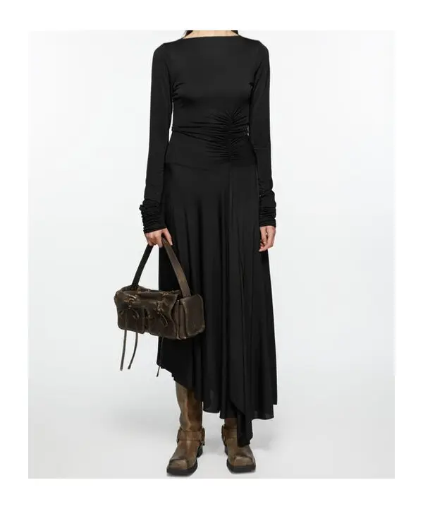 Acne Studios Open Back Long Sleeved Dress - Black