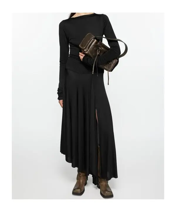 Acne Studios Open Back Long Sleeved Dress - Black